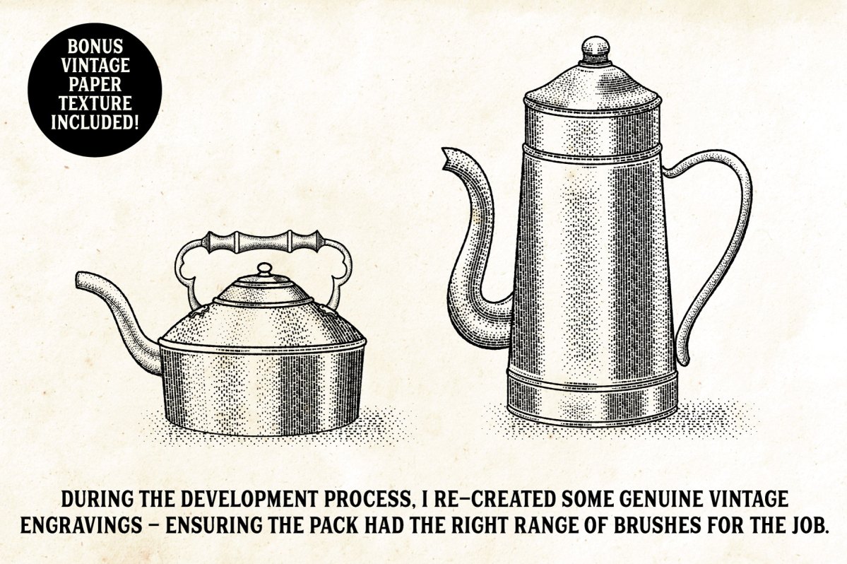 Engraved Vector Brushes for Adobe Illustrator