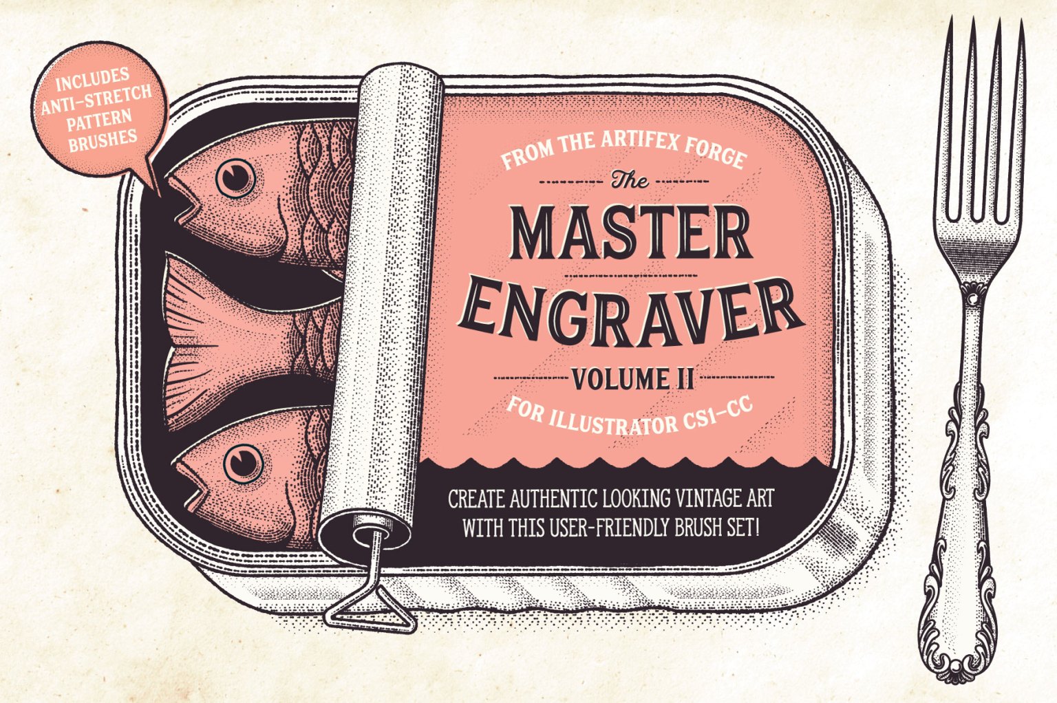 Engraved Vector Brushes for Adobe Illustrator