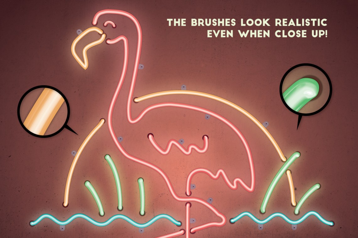Illustrator Neon Glow Effect Brushes | Purchase Adobe Illustrator Neon ...