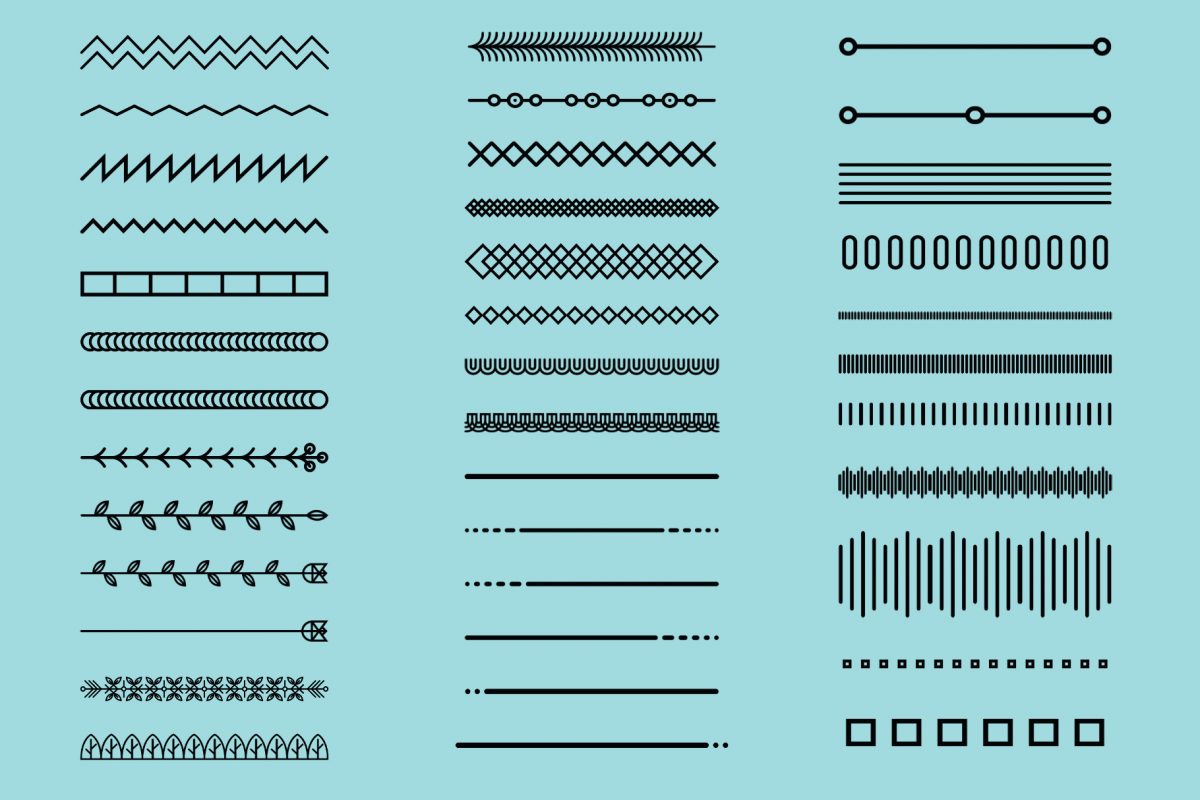 Line Art Illustration Brushes & Patterns | Buy Single Line Weight Art ...