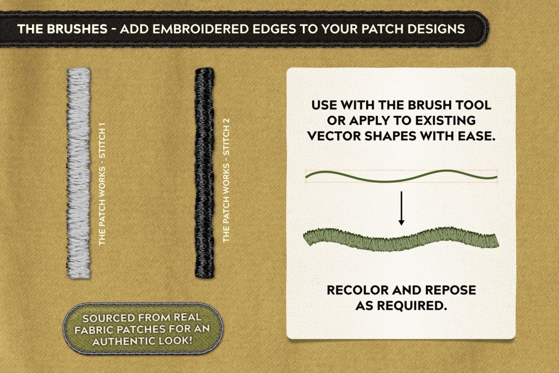 Embroidered Patch Generator | Adobe Illustrator Patch Maker Tools ...