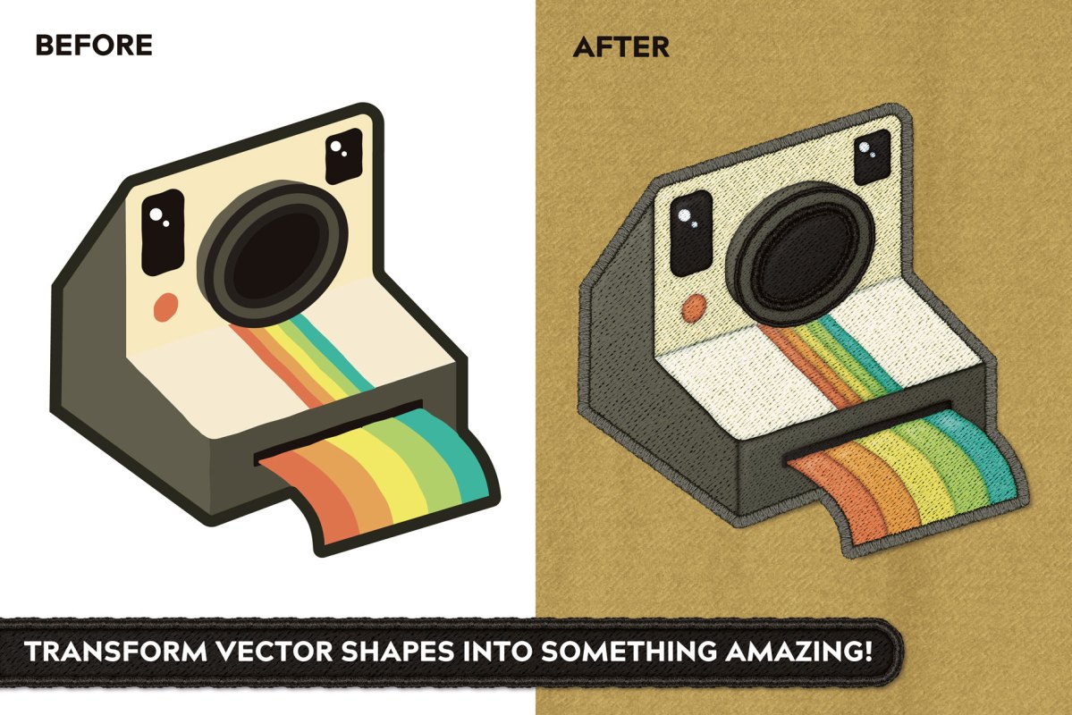 Embroidered Patch Generator | Adobe Illustrator Patch Maker Tools ...