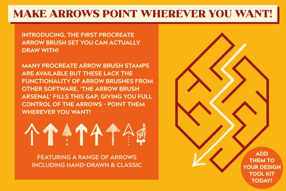 Procreate Arrow Brush Tool Kit | Buy Premium Pack of Arrow Brushes for ...