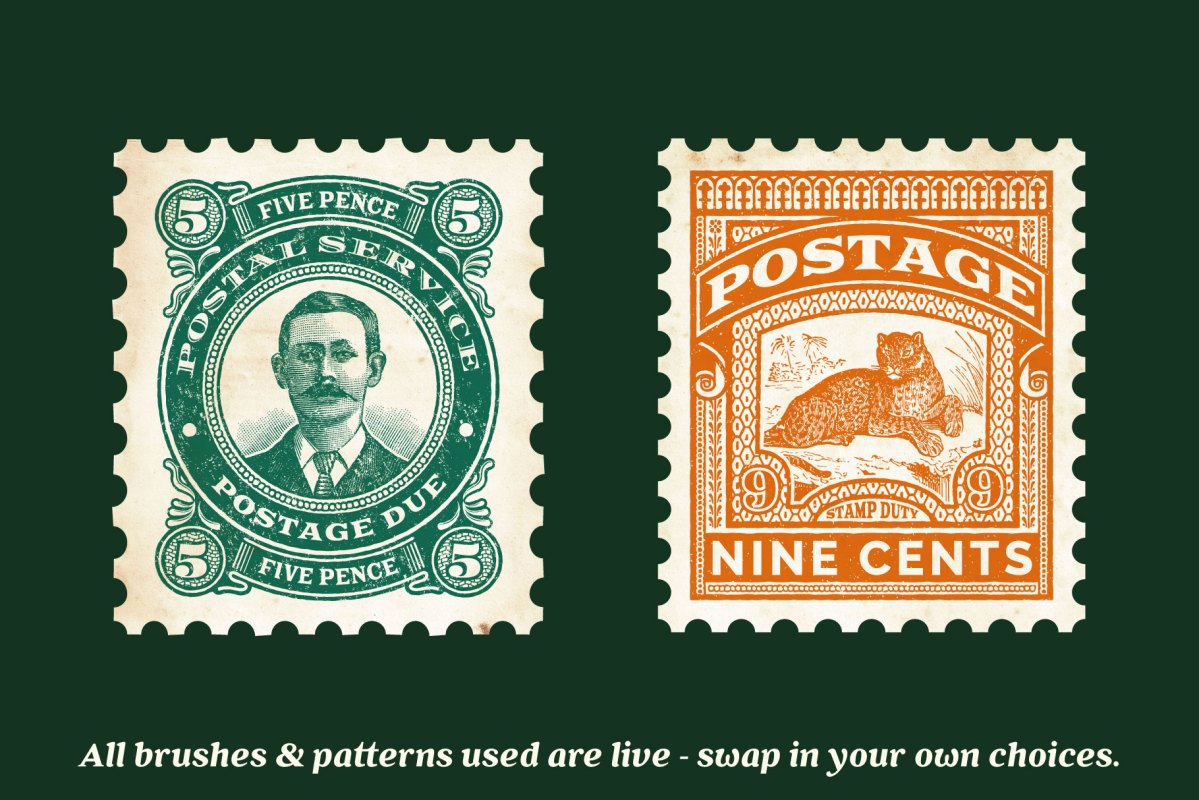 Affinity Designer Vintage Postage Stamps | Buy Affinity Postage Stamp ...