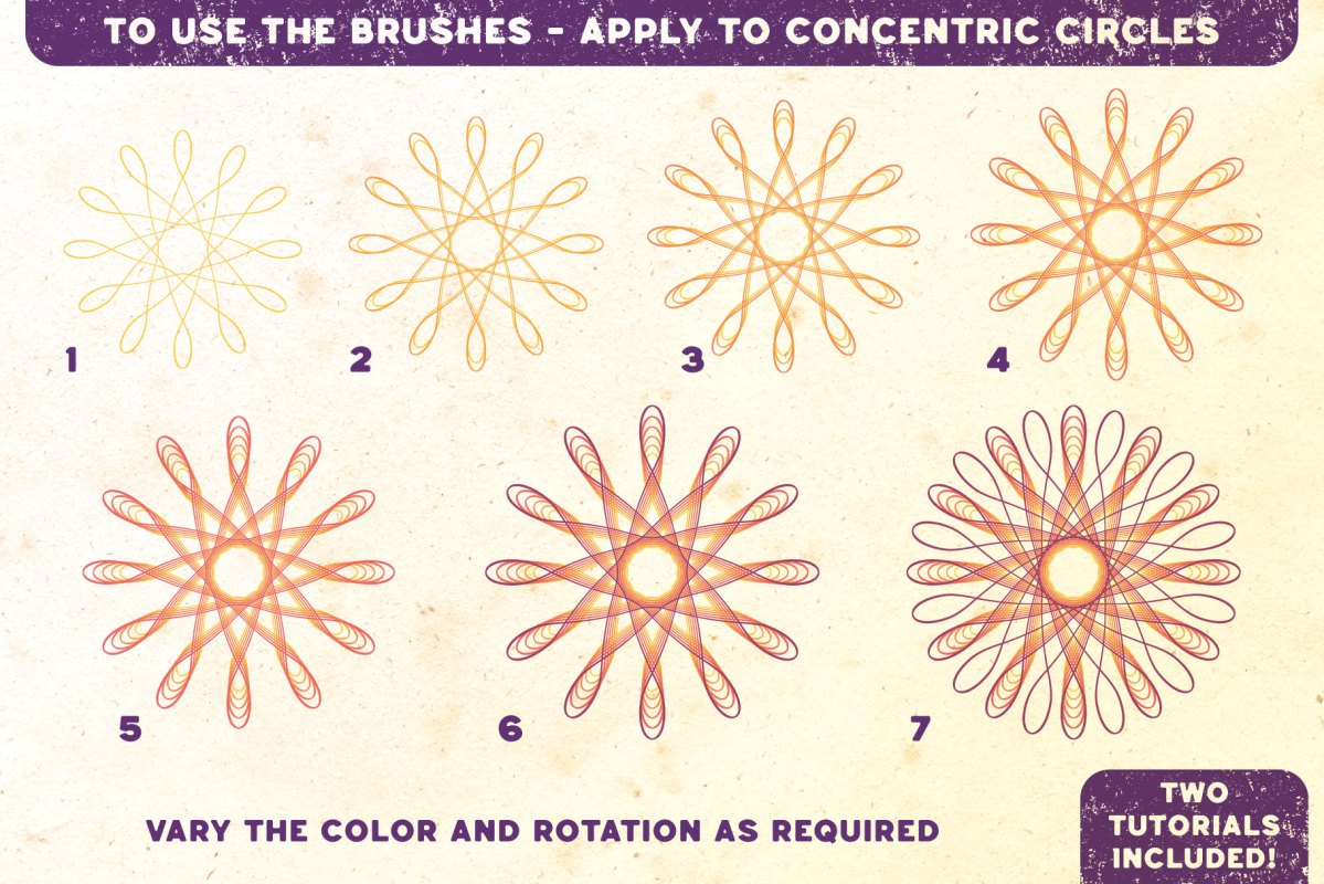 Spirograph Brushes & Textures | Buy Guilloche & Spirograph Illustrator ...