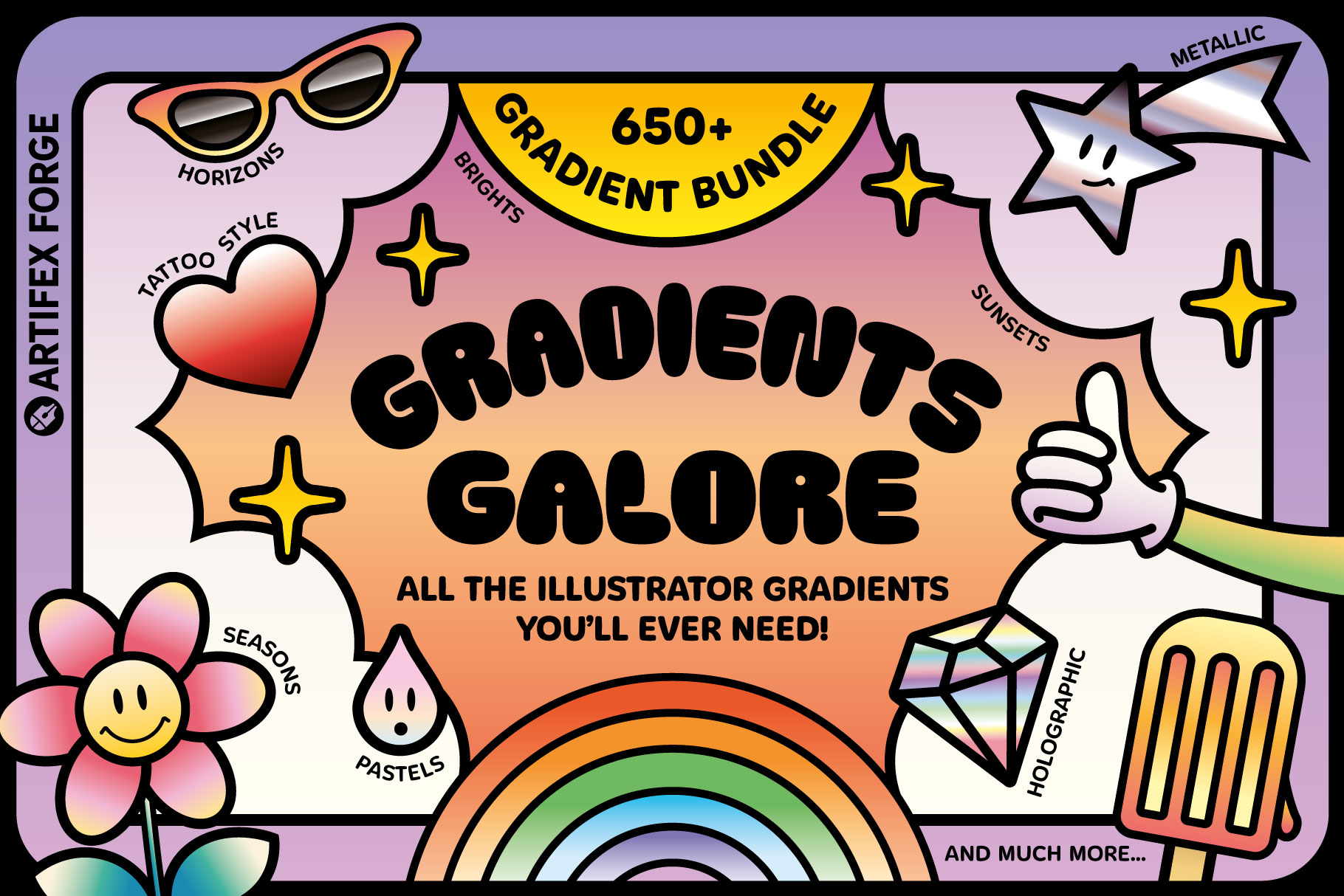 Adobe Illustrator Gradient Swatches - Color Gradients